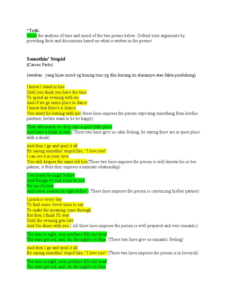 Somethin' Stupid: Task | PDF