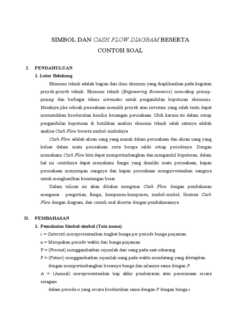 Simbol dan Contoh Diagram Cash Flow | PDF
