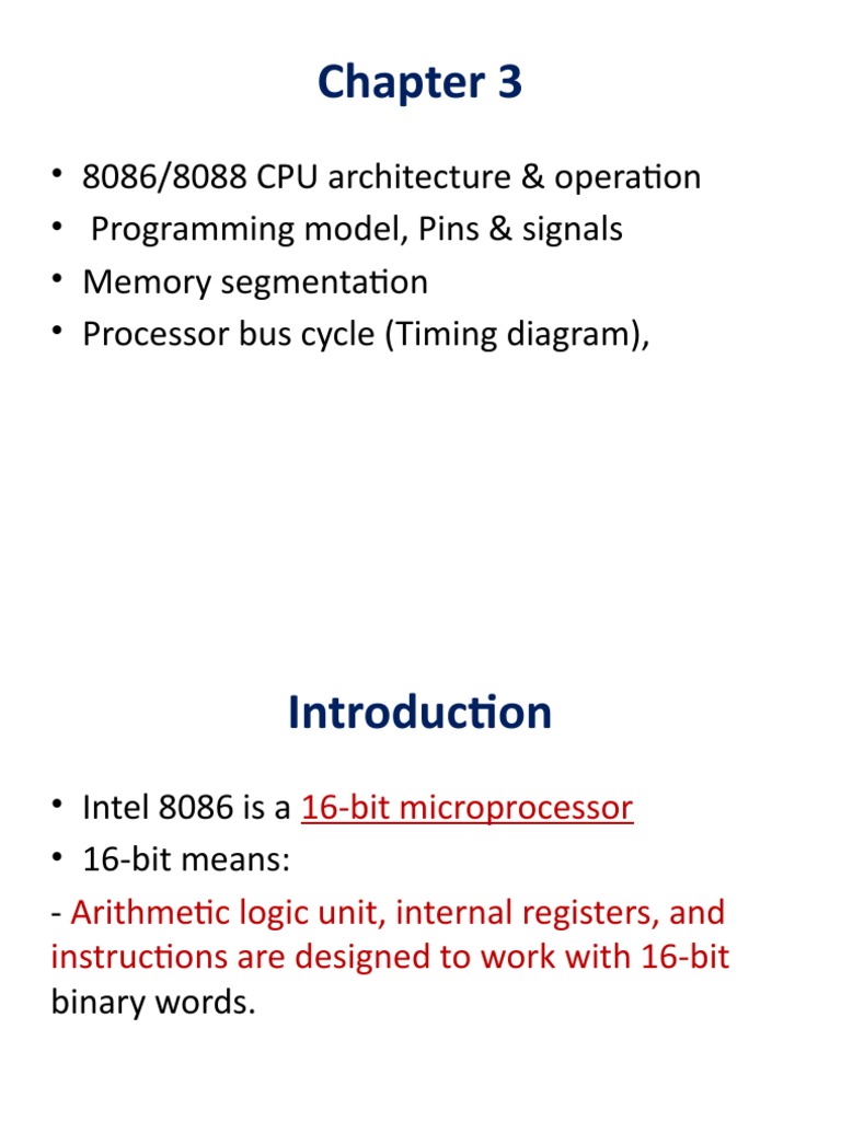 8086/8088 CPU Architecture & Operation - Programming Model, Pins ...