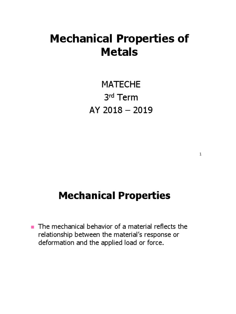 Mechanical Properties of Materials PDF | PDF | Deformation (Engineering ...