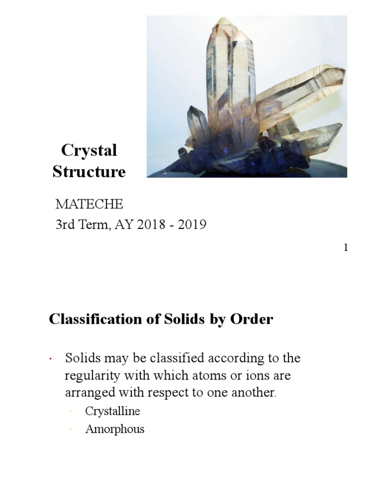 Crystal Structures | PDF | Crystal Structure | Crystallite