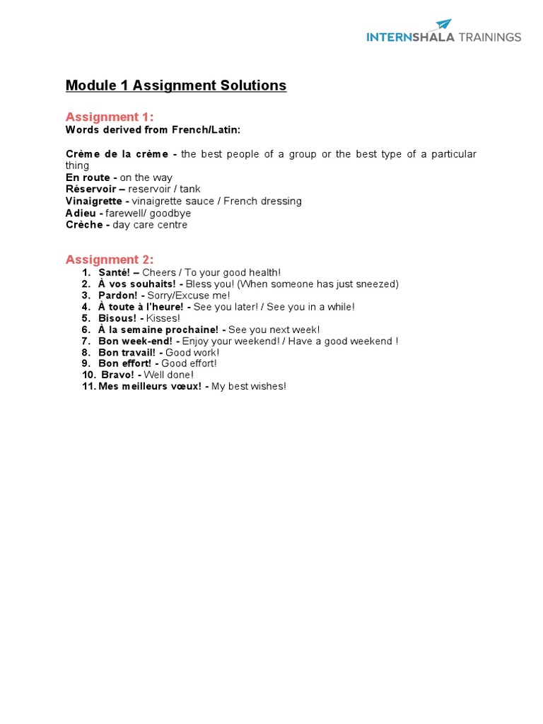 Module 1 Assignment Solutions | PDF