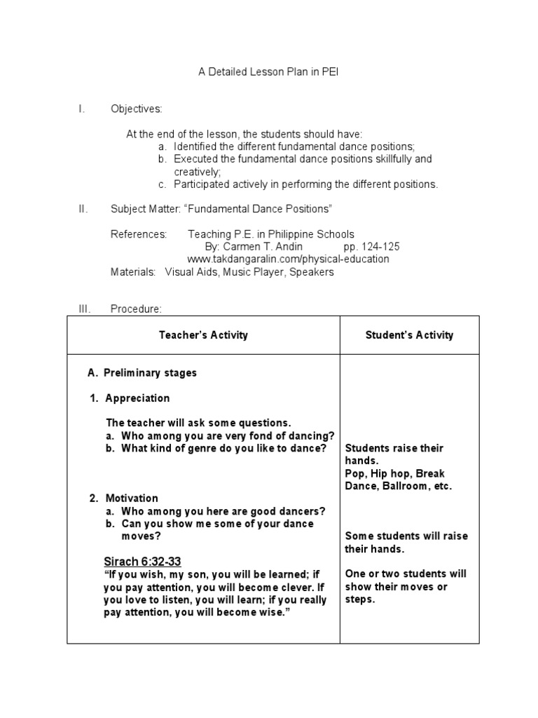 Ballroom Dance Lesson Plan | Download Free PDF | Lesson Plan | Dances