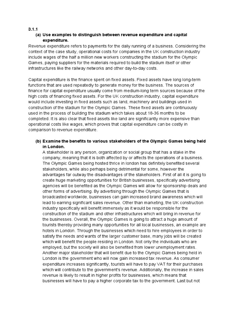 Business and Management (Paul Hoang) 3.1.1 and 3.1.3 | PDF | Expense ...