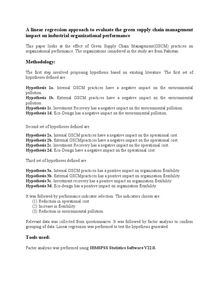 Supply Chain Analytics Pdf Statistics Hypothesis 2664