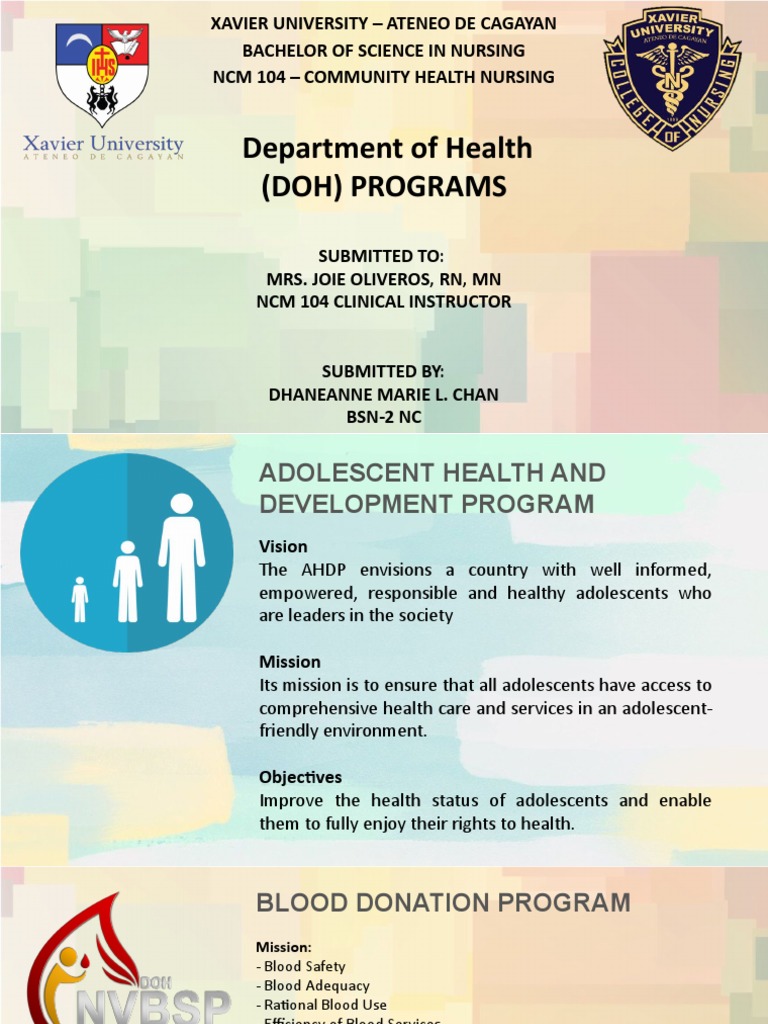 Department of Health (Doh) Programs | PDF | Micronutrient | Family Planning