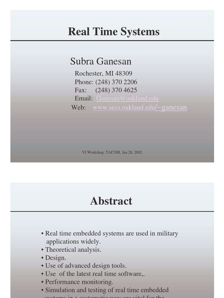 Real Time System | Download Free PDF | Scheduling (Computing) | Real Time Computing