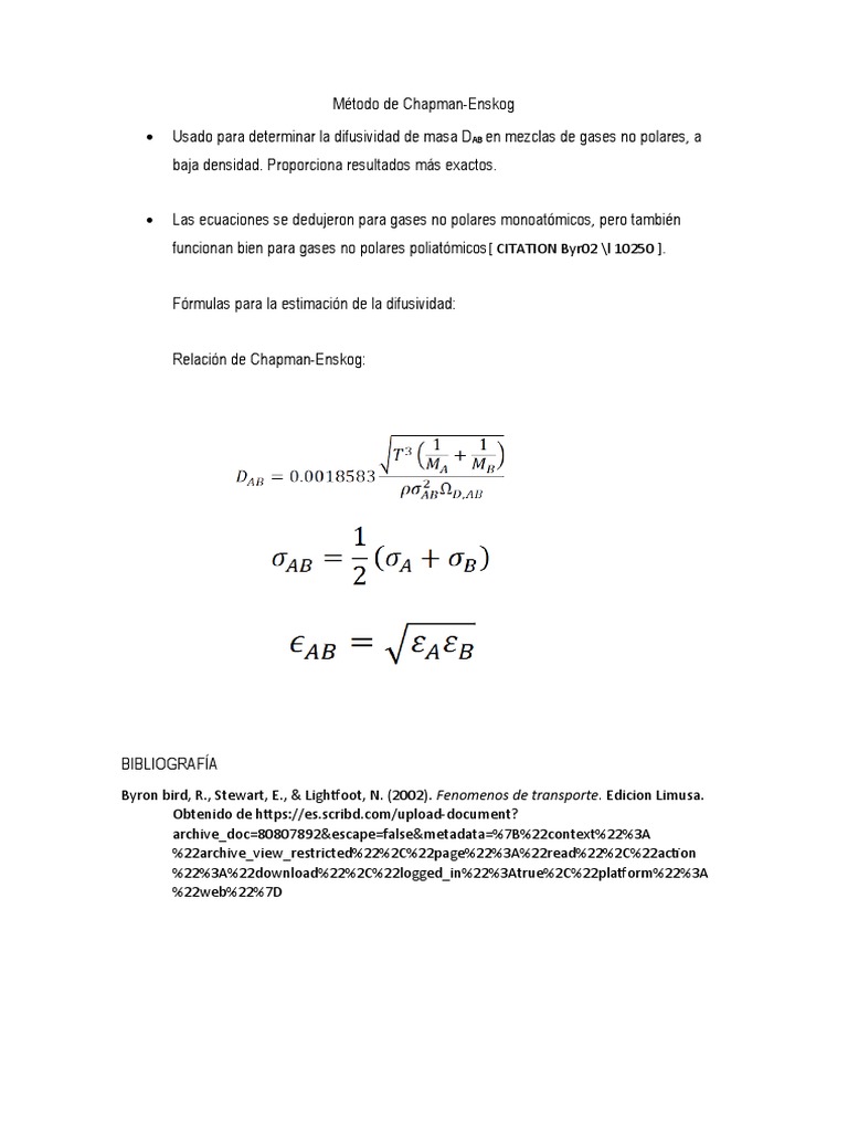 Método de Chapman-Enskog | PDF