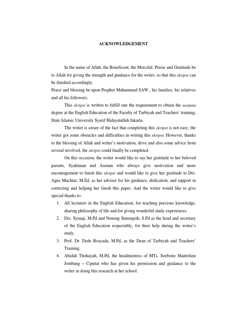 Acknowledgement: ' Training | PDF | Human Communication | Behavior Modification