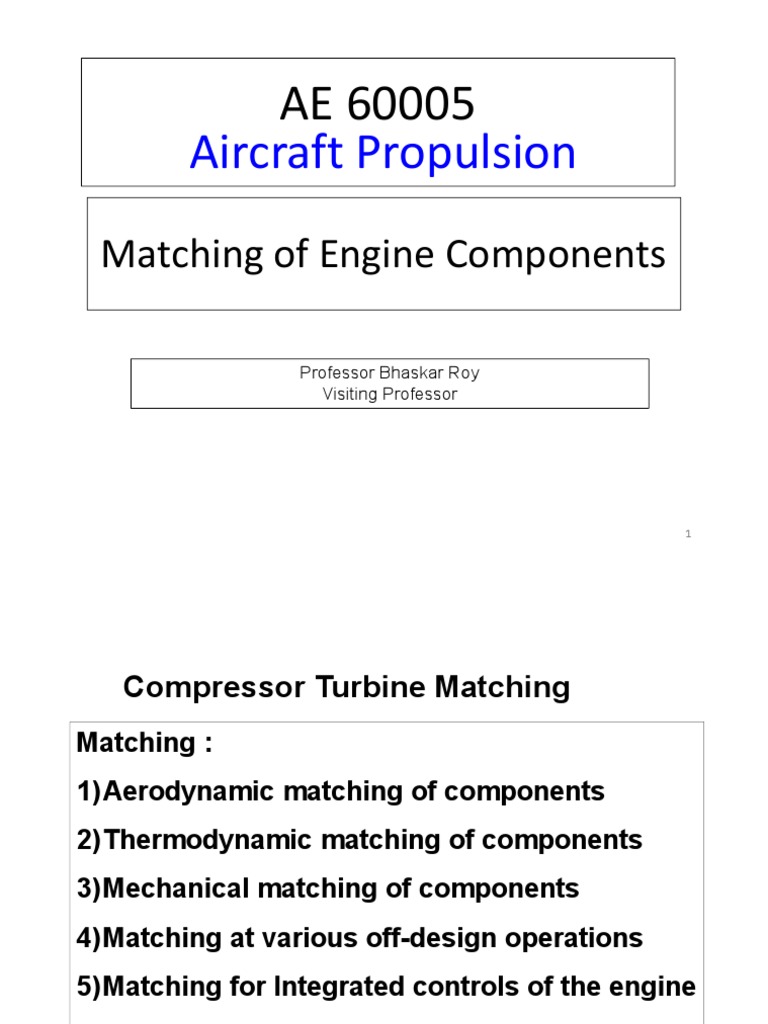 Aircraft Propulsion - EngineComponentMatching | PDF | Turbine ...