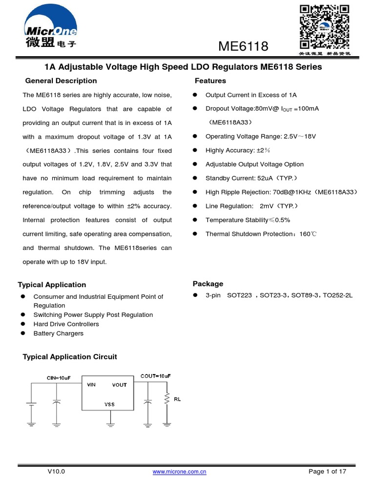 1A Adjustable Voltage High Speed LDO Regulators | PDF | Electricity ...
