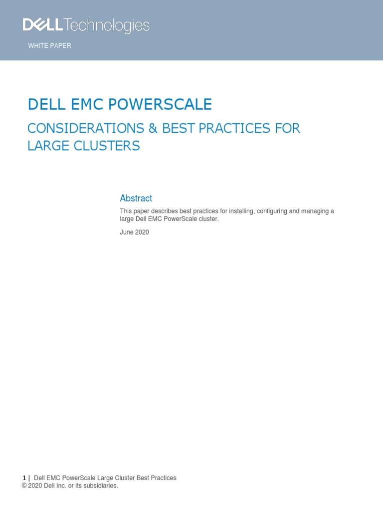 h17300 WP Best Practices Large Isilon Clusters | PDF | Computer Cluster | Command Line Interface