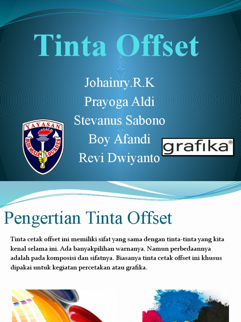 Komposisi dan Sifat Tinta Offset | PDF