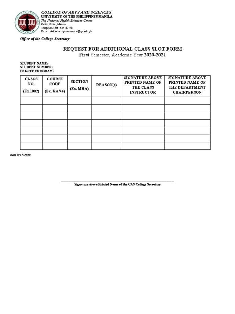 Revised Add Slot Form