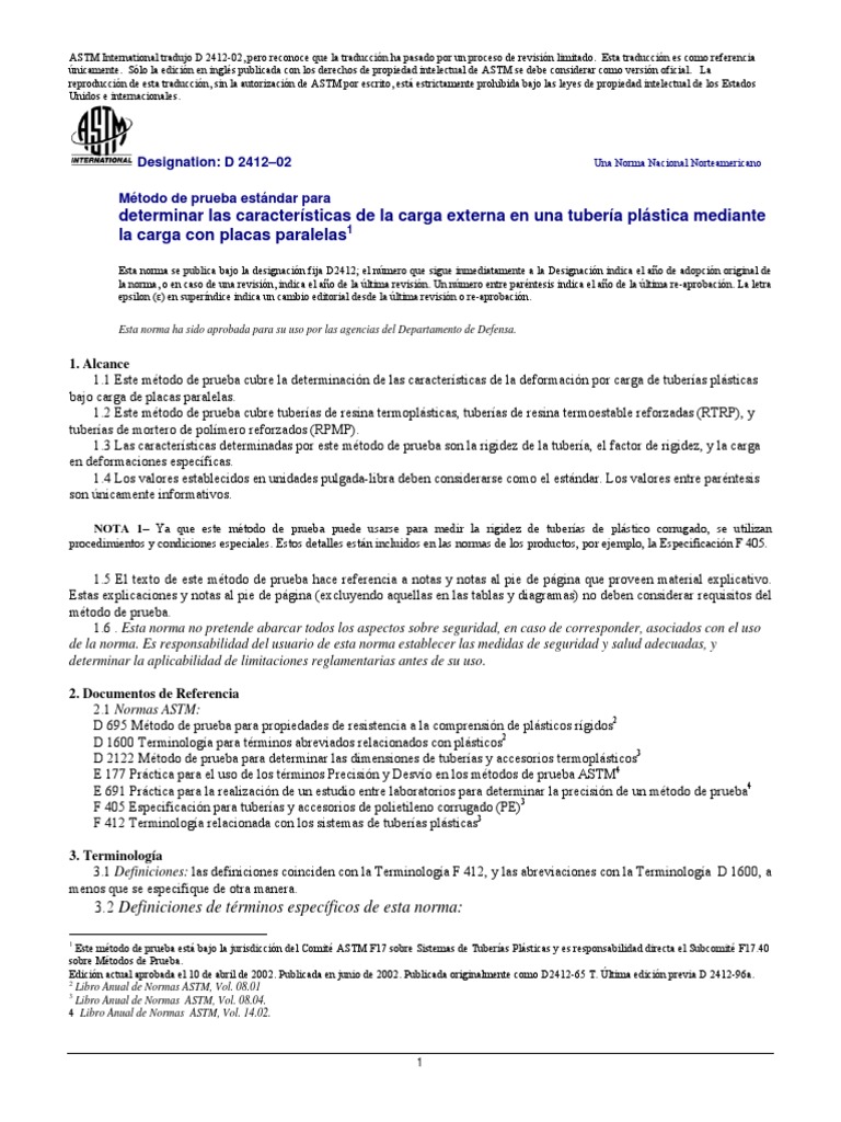 Astm D2412 | PDF | Pulgada | Rigidez