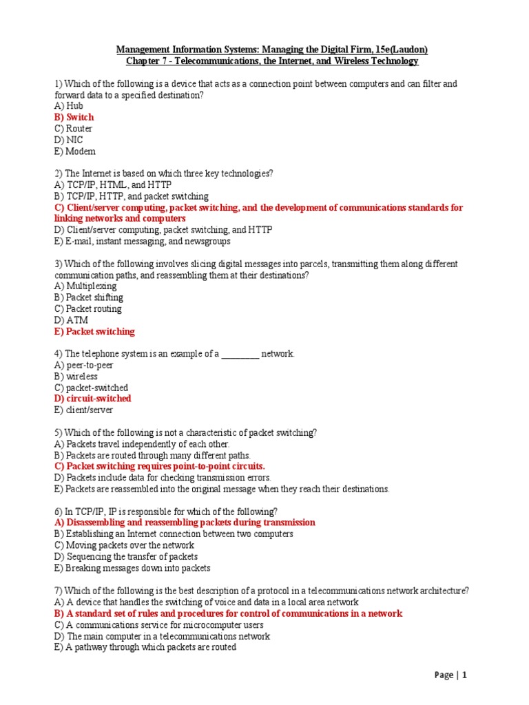 Chapter 7 - Telecommunications, The Internet, and Wireless Technology ...
