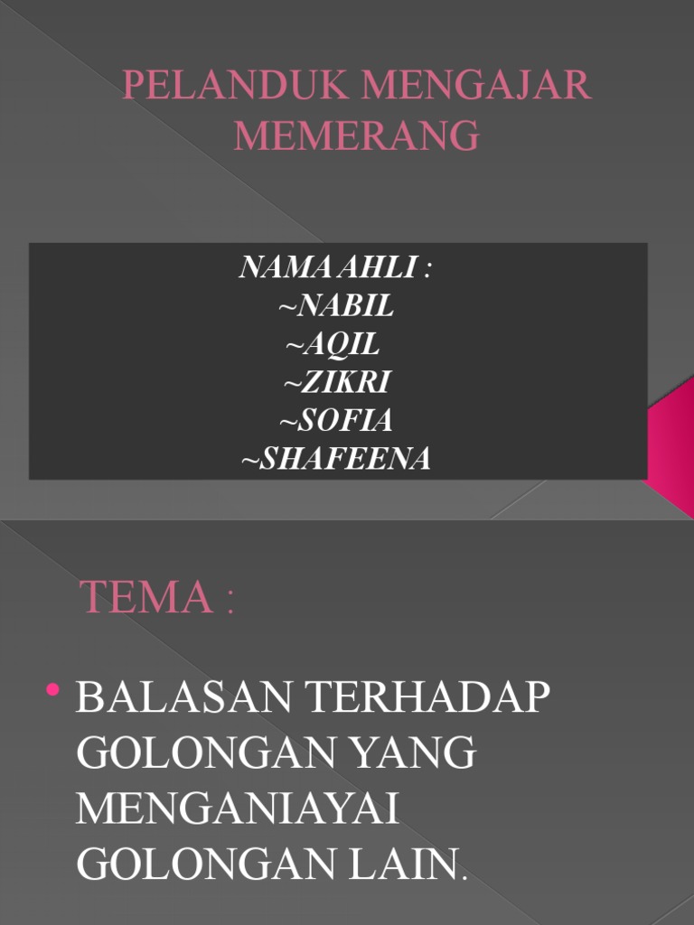 Pelanduk Mengajar Memerang | PDF