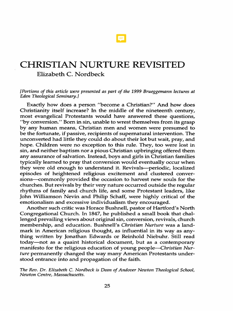 Christian Nurture Revisited | PDF | Conversion To Christianity | Baptism
