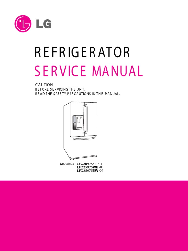 LG LFX25975ST Refrigerator Service Manual | PDF | Refrigerator ...