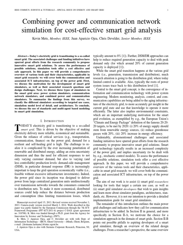 Combining Power and Communication Network Simulation For Cost-Effective ...