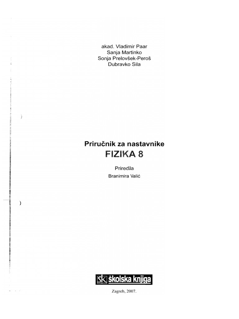 FIZIKA 8 Prirucnik Za Nastavnike | PDF