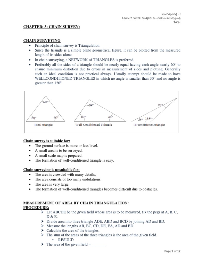 Chapter 3 - Chain Survey PDF | PDF | Surveying | Triangle