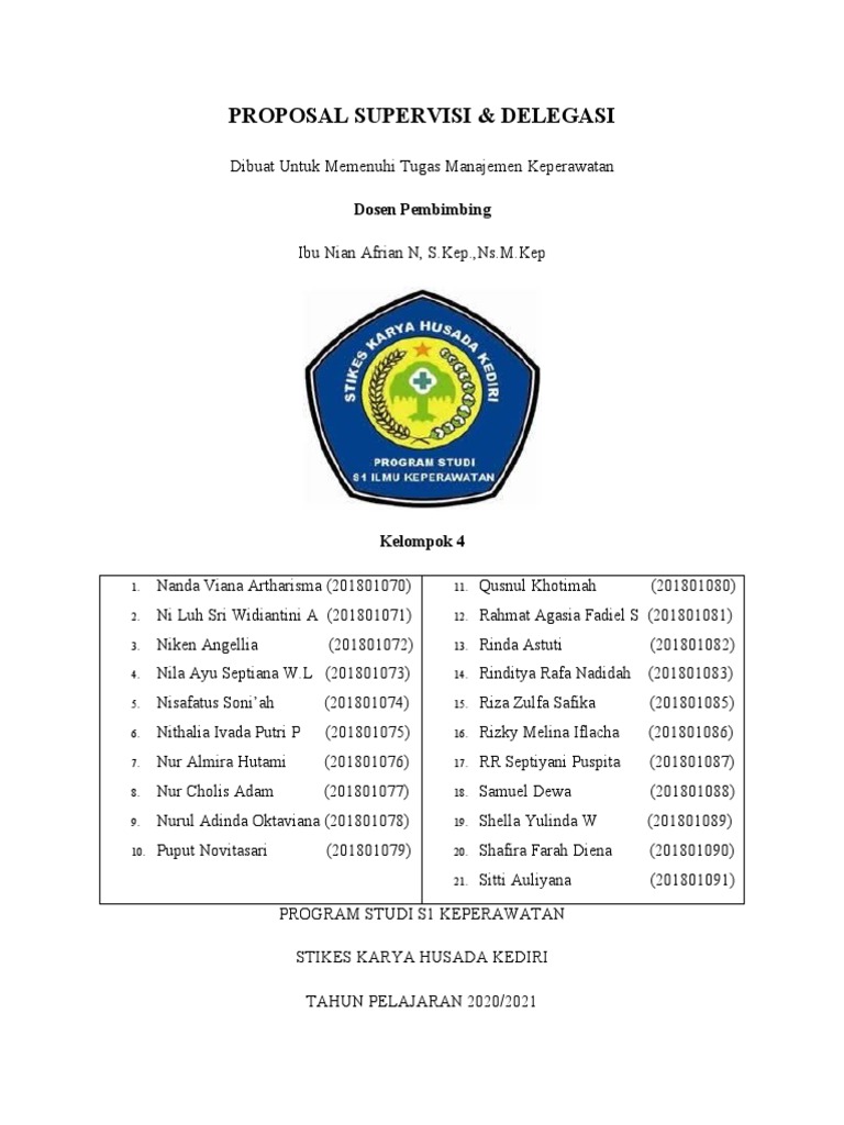 Proposal Supervisi Dan Delegasi | PDF