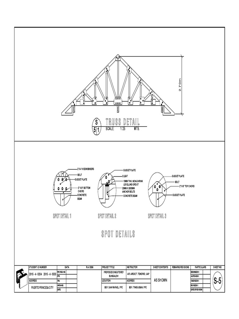 Truss Detail: Spot Detail 1 Spot Detail 2 Spot Detail 3 | PDF ...