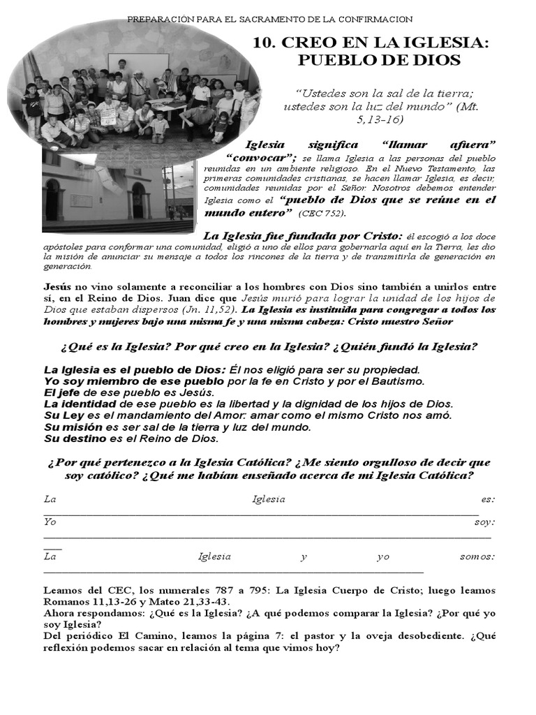 Iglesia: Pueblo de Dios y Su Misión | PDF | Iglesia Católica | Familias denominacionales cristianas