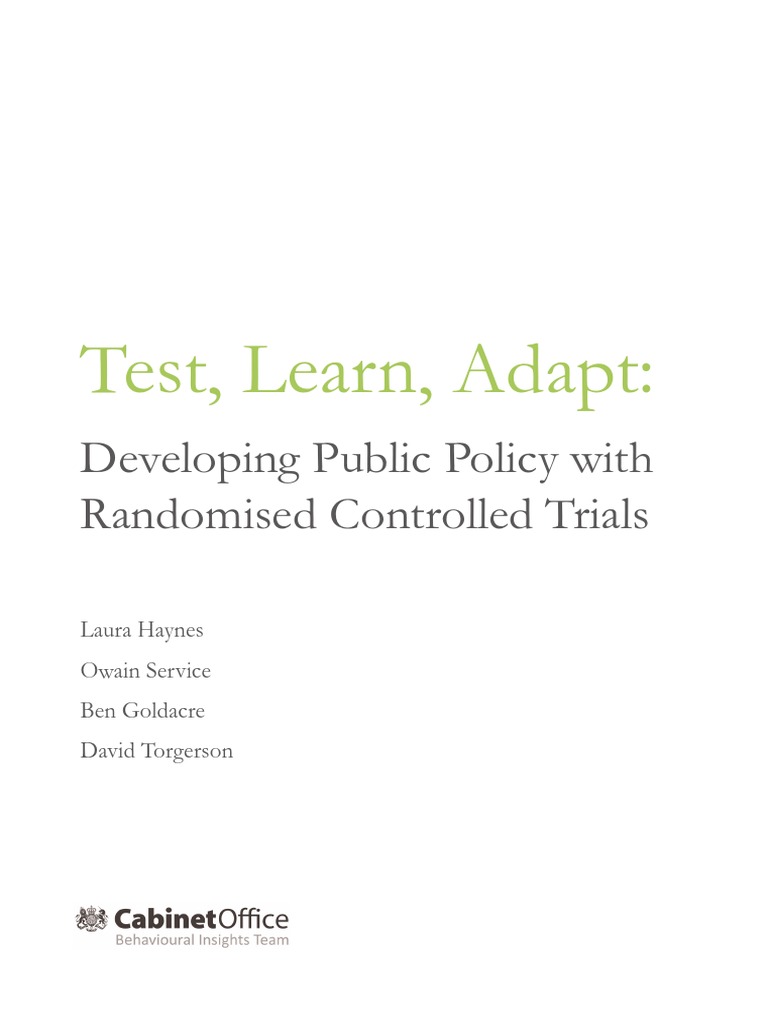 Test Learn Adapt Reading | PDF | Randomized Controlled Trial | Science