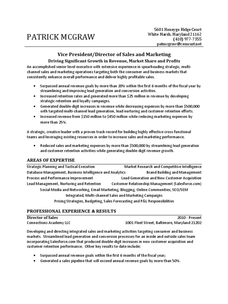 Pat McGraw Resume | Download Free PDF | Sales | Marketing