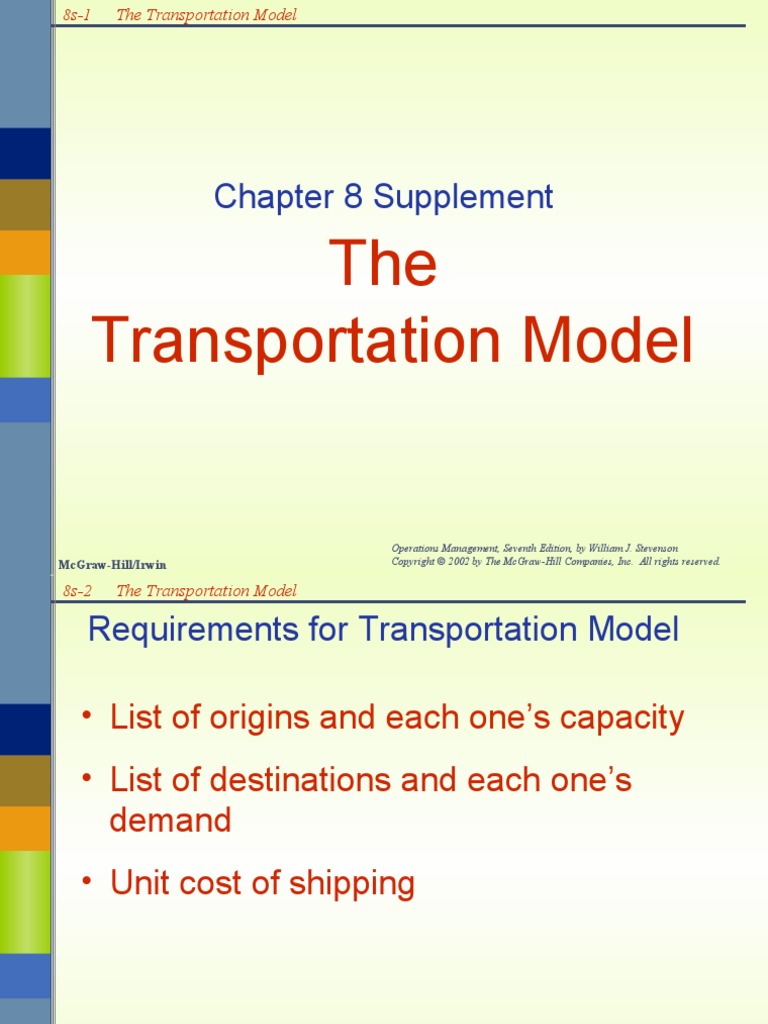 Chap 8s The Transportation Model | PDF