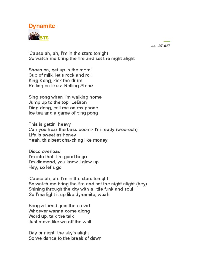 Dynamite | PDF | Popular Music | Entertainment (General)