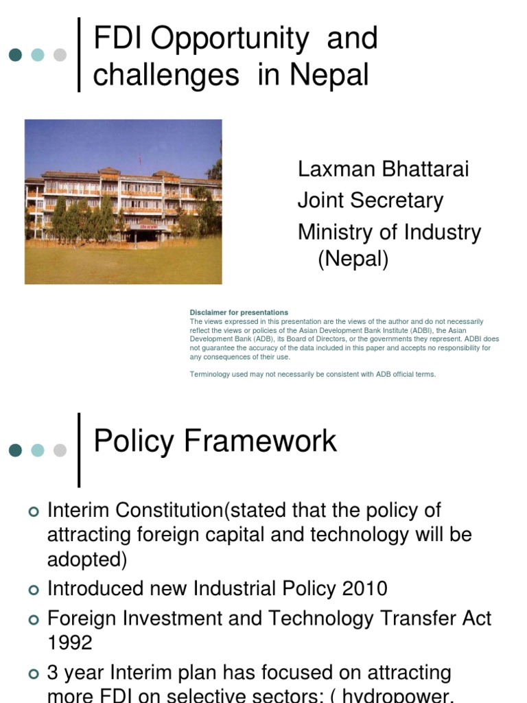 FDI Opportunities and Challenges in Nepal | PDF | Foreign Direct ...