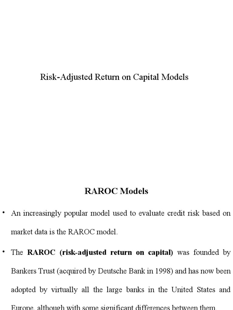 An Overview of Risk-Adjusted Return on Capital (RAROC) Models for ...