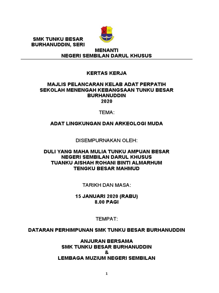Kertas Kerja Majlis Perasmian Kelab | PDF