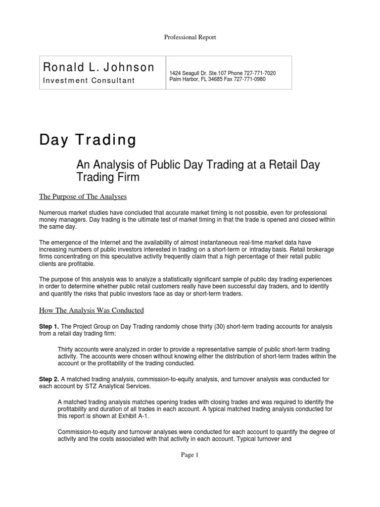 Day Trading Analysis | PDF | Day Trading | Algorithmic Trading