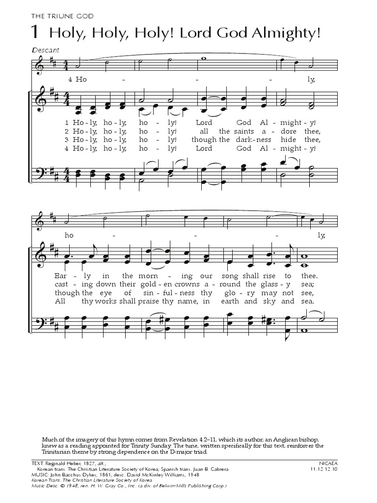 Holy Holy Holy Lord God Almighty Sheet Music