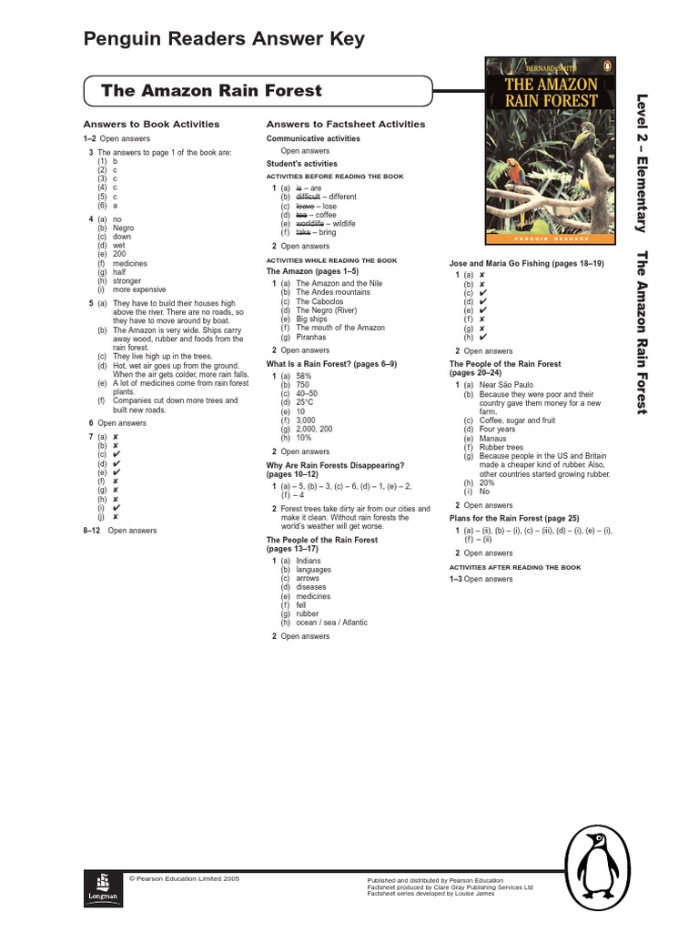 The Amazon Rainforest. Answer Key | PDF | Amazon Rainforest | Nature