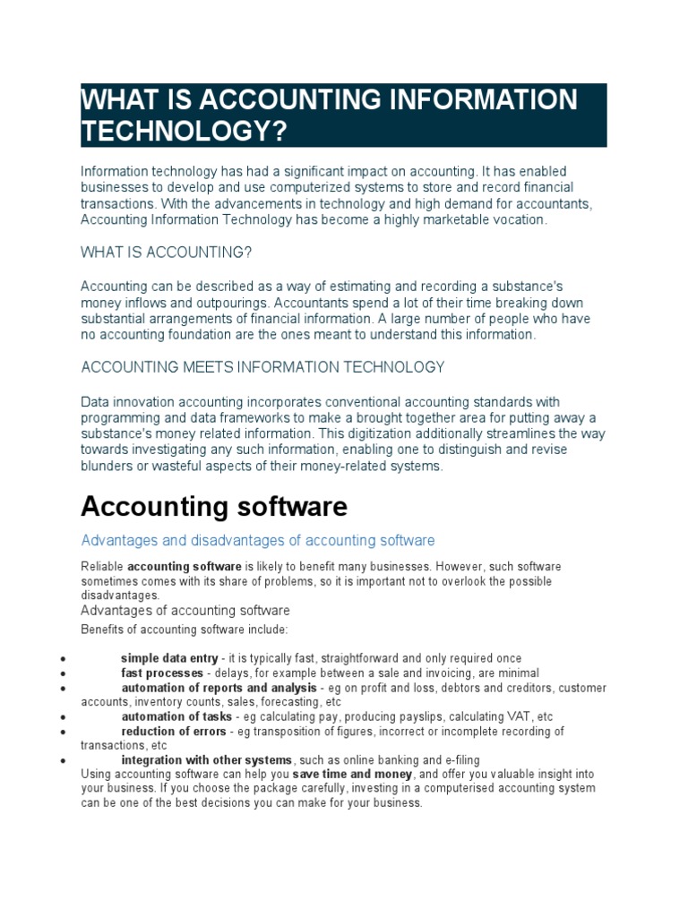 Use of Technology in Accounting | PDF | Accounting | Automation