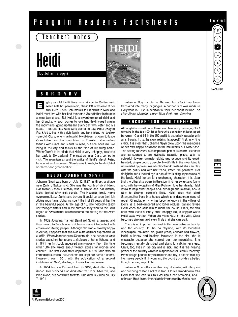 Heidi: Penguin Readers Factsheets | Download Free PDF | Heidi