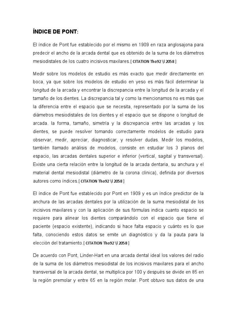 Índice de Pont | PDF | Diente | Longitud