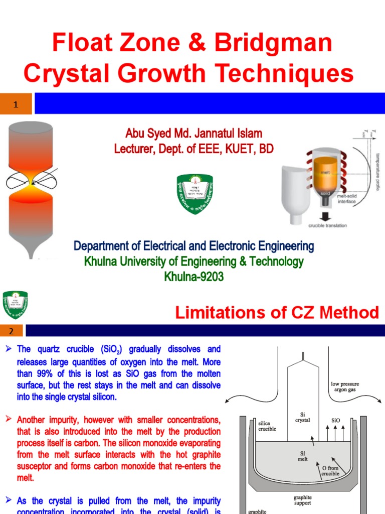 Float Zone & Bridgman Crystal Growth Techniques: Abu Syed Md. Jannatul ...