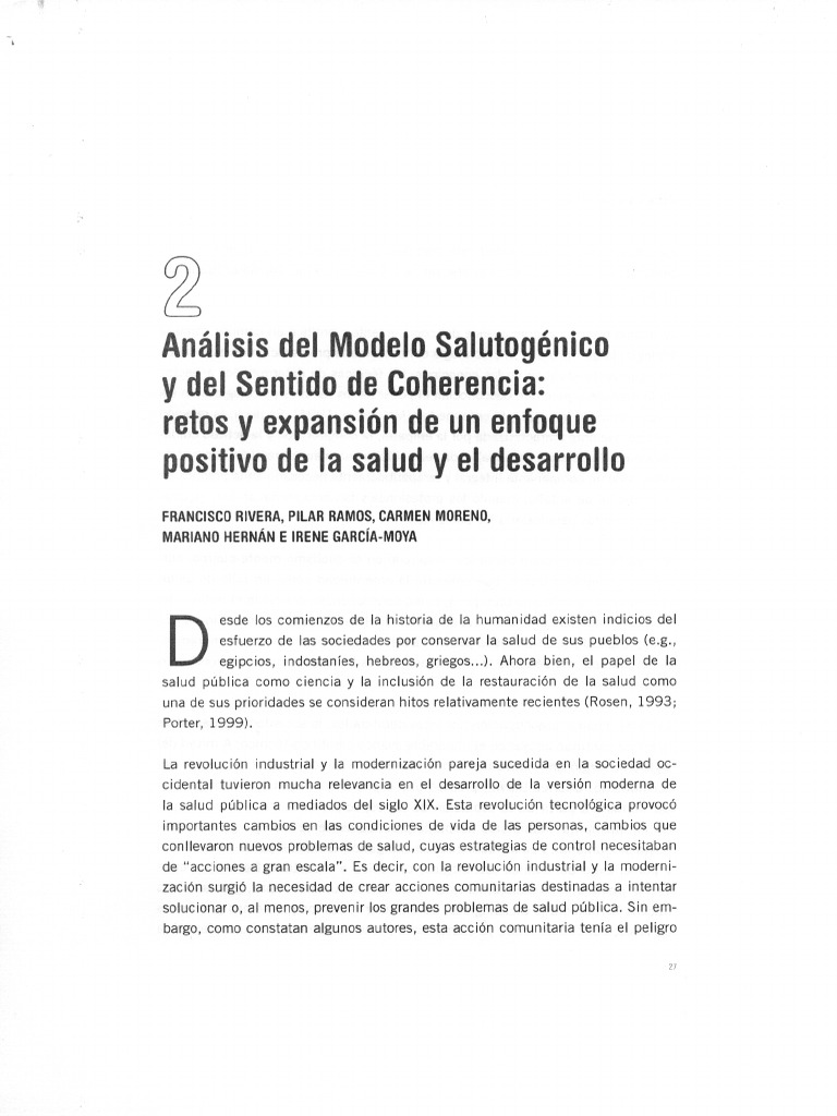 Análisis del modelo salutogénico y del sentido de coherencia, retos y expansión de un enfoque ...