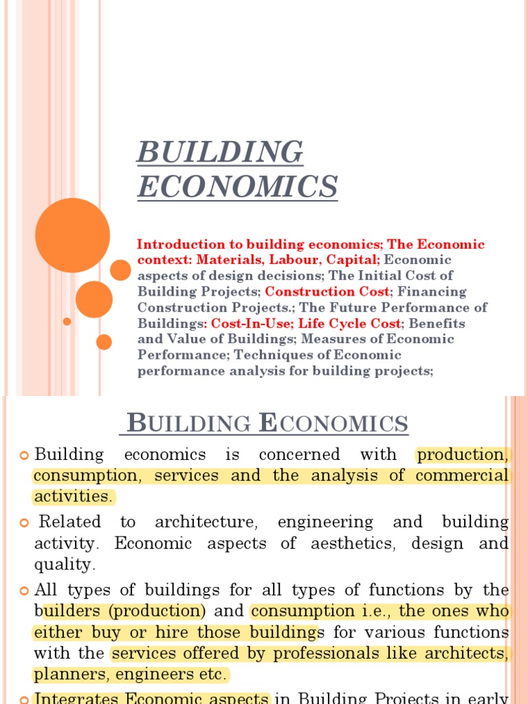Intro To Building Economics | PDF | Microeconomics | Economics