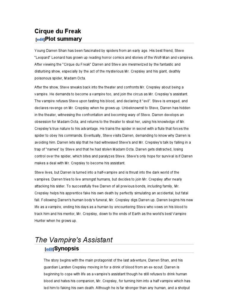 Cirque Du Freak | PDF | Vampire Novels | The Saga Of Darren Shan