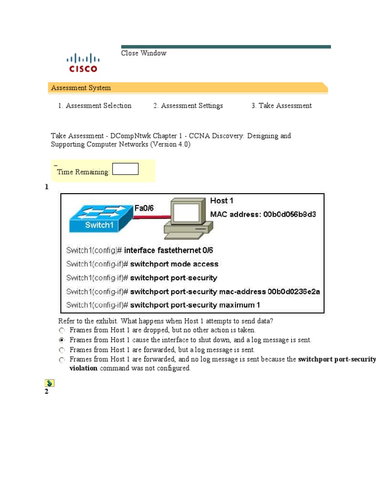 Cisco Ccna Discovery 4 Module 1 Exam With Q A 100 Correct Pdf