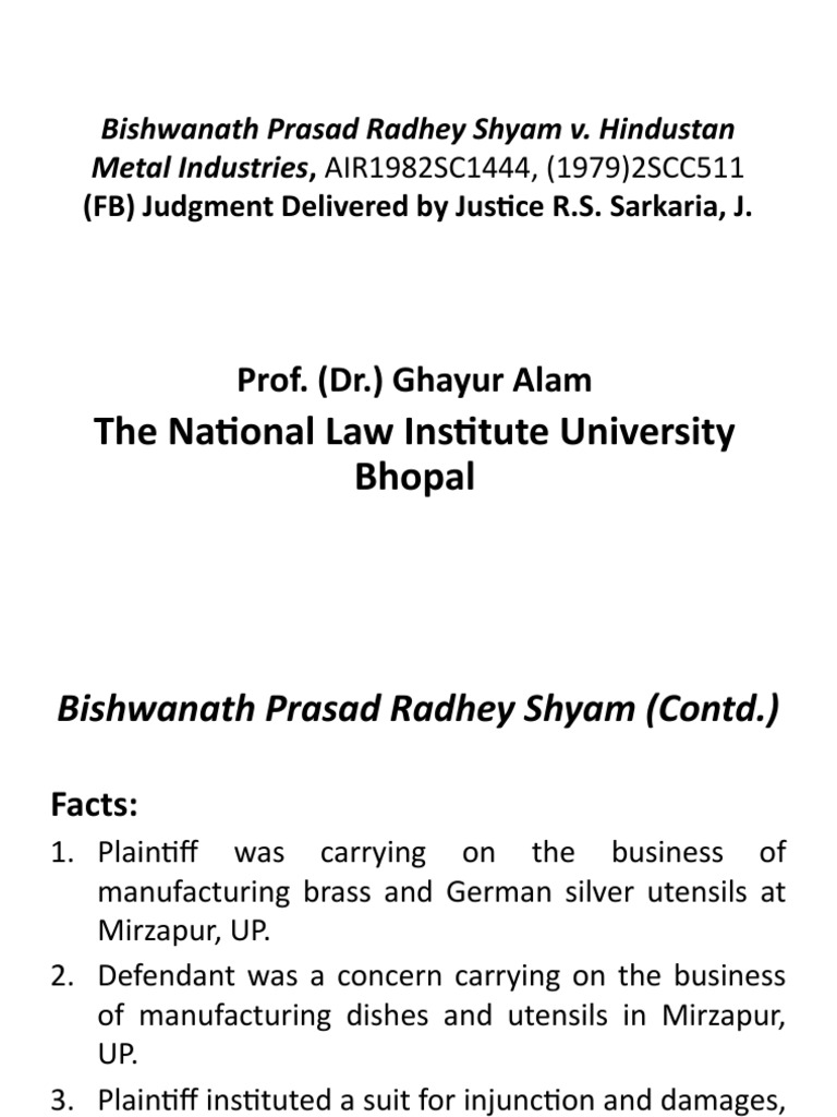 Bishwanath Prasad Radhey Shyam | PDF | Novelty (Patent) | Patent
