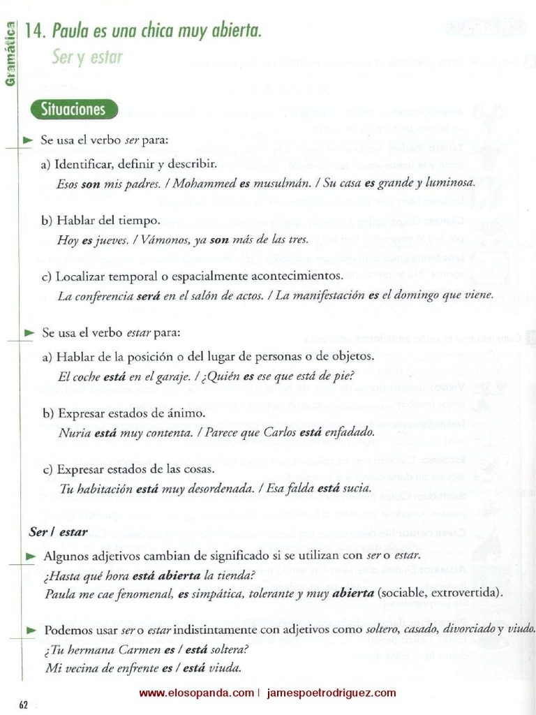 Adjetivos para Ser y Estar | PDF | Cocina, comidas y vino | Libros para ...