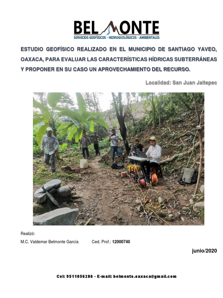 Estudio Geofísic de Santiago Yaveo | PDF | Agua subterránea ...